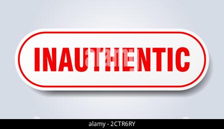 inauthentic sign. rounded isolated sticker. white button Stock Vector ...