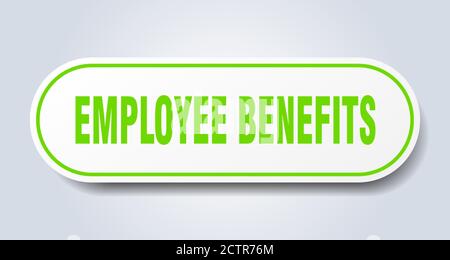 employee benefits sign. rounded isolated sticker. white button Stock ...