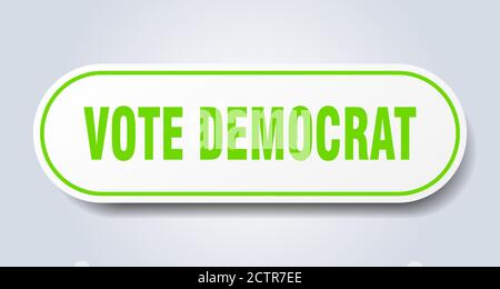 vote democrat sign. rounded isolated sticker. white button Stock Vector ...