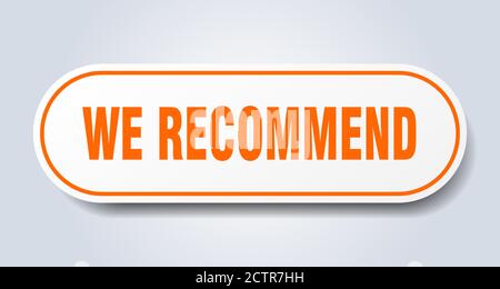 recommended sign. recommended rounded orange sticker. recommended Stock ...