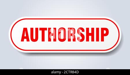 authorship sign. rounded isolated sticker. white button Stock Vector ...