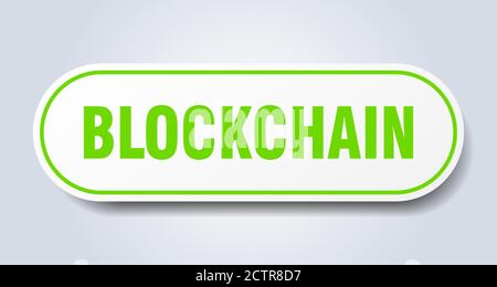 blockchain sign. rounded isolated sticker. white button Stock Vector ...