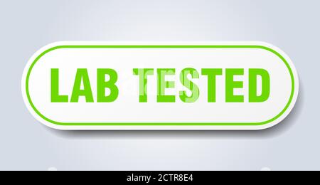 lab tested sign. rounded isolated sticker. white button Stock Vector ...