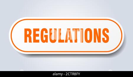 regulations sign. rounded isolated sticker. white button Stock Vector ...