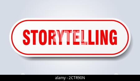 storytelling sign. rounded isolated sticker. white button Stock Vector ...