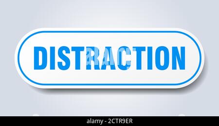 distraction sign. rounded isolated sticker. white button Stock Vector ...