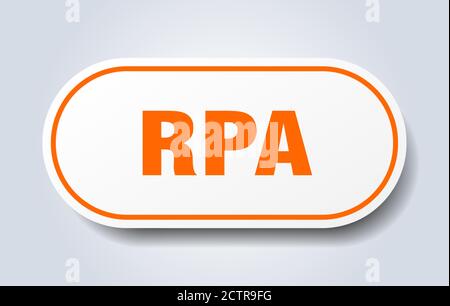 rpa sign. rounded isolated sticker. white button Stock Vector Image ...