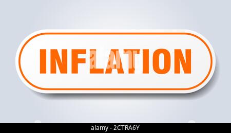 inflation sign. rounded isolated sticker. white button Stock Vector ...