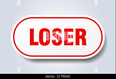 loser sign. rounded isolated sticker. white button Stock Vector Image ...
