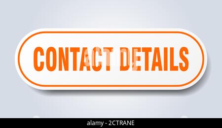 contact details sign. rounded isolated sticker. white button Stock ...