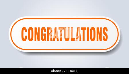 congratulations sign. rounded isolated sticker. white button Stock ...