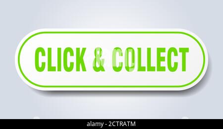 click & collect button. rounded sign isolated on white background Stock ...