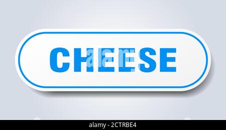 cheese sign. rounded isolated sticker. white button Stock Vector Image ...