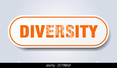 diversity sign. rounded isolated sticker. white button Stock Vector ...