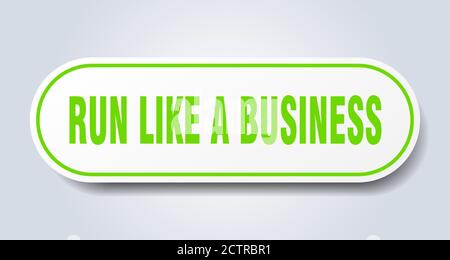 run like a business button. rounded sign isolated on white background ...