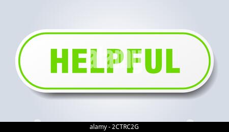 helpful sign. rounded isolated sticker. white button Stock Vector Image ...