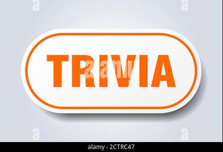 trivia sign. rounded isolated sticker. white button Stock Vector Image ...