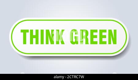 think green sign. rounded isolated sticker. white button Stock Vector ...