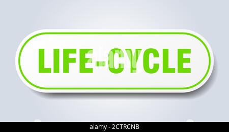 life-cycle sign. rounded isolated sticker. white button Stock Vector ...