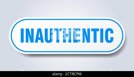 inauthentic button. rounded sign isolated on white background Stock ...