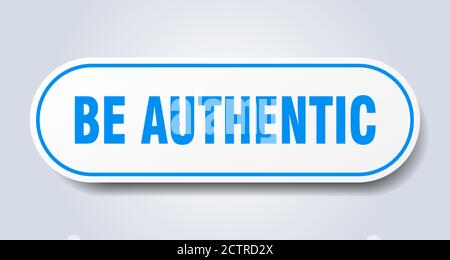 be authentic sign. rounded isolated sticker. white button Stock Vector ...