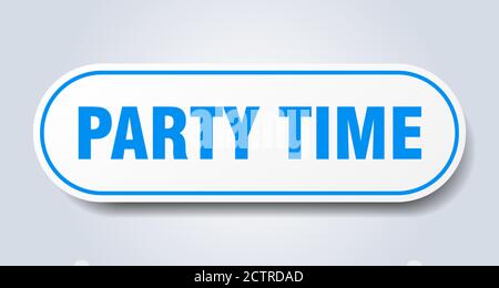 party time sign. rounded isolated sticker. white button Stock Vector ...
