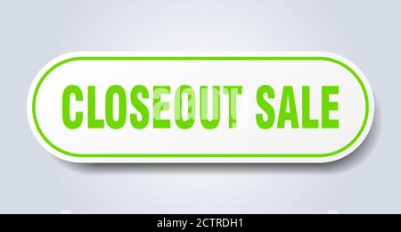 closeout sale sign. rounded isolated sticker. white button Stock Vector ...