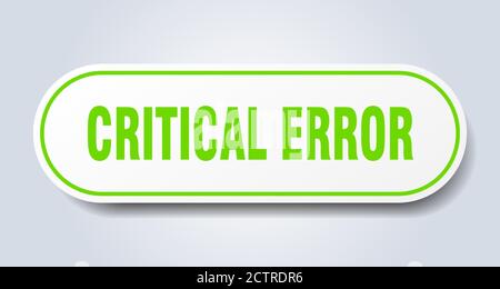 critical error sign. rounded isolated sticker. white button Stock ...