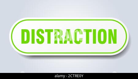 distraction sign. rounded isolated sticker. white button Stock Vector ...