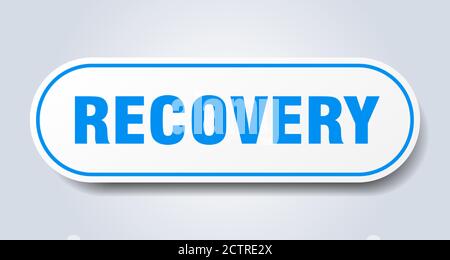 recovery sign. rounded isolated sticker. white button Stock Vector ...