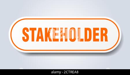 stakeholder sign. rounded isolated sticker. white button Stock Vector ...