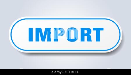 import sign. rounded isolated sticker. white button Stock Vector Image ...