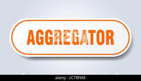 aggregator sign. rounded isolated sticker. white button Stock Vector ...
