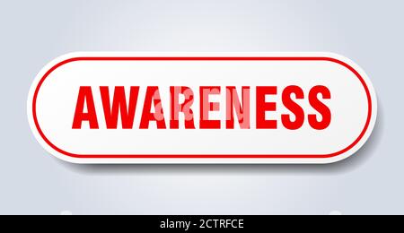awareness sign. rounded isolated sticker. white button Stock Vector ...