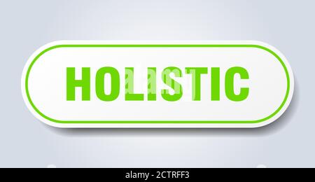 holistic sign. rounded isolated sticker. white button Stock Vector ...