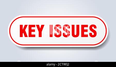 key issues sign. rounded isolated sticker. white button Stock Vector ...