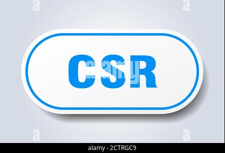 csr sign. rounded isolated sticker. white button Stock Vector Image ...