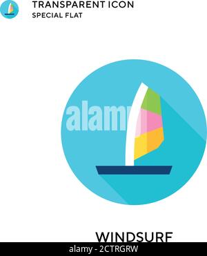 Windsurfing icon, flat style Stock Vector Image & Art - Alamy