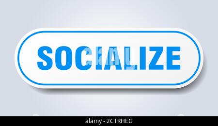 socialize blue 3d square isolated speech bubble Stock Vector Image ...
