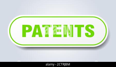 patents sign. rounded isolated sticker. white button Stock Vector Image ...
