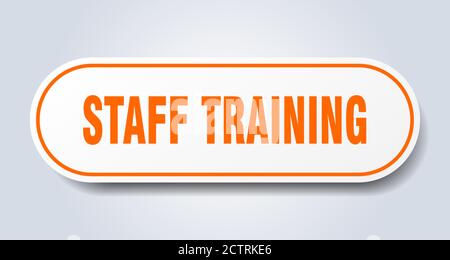staff training sign. rounded isolated sticker. white button Stock ...