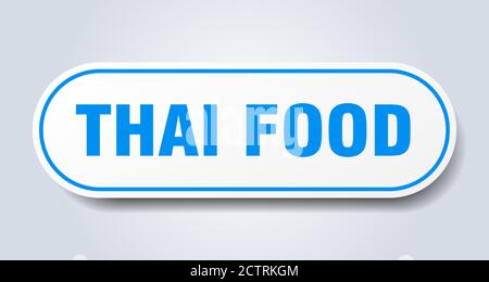 thai food sign. rounded isolated sticker. white button Stock Vector ...