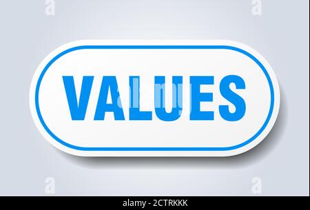 values sign. rounded isolated sticker. white button Stock Vector Image ...