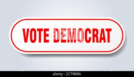 vote democrat sign. rounded isolated sticker. white button Stock Vector ...