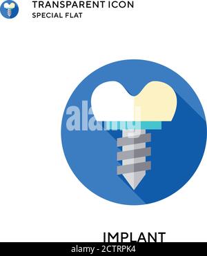 Ceramic tooth implant icon. Flat illustration of ceramic tooth implant ...