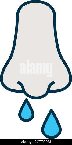 stuffy nose icon over white background, line style, vector illustration ...