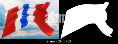 Flag of Omsk Oblast. High resolution close-up 3D illustration. Flags of ...