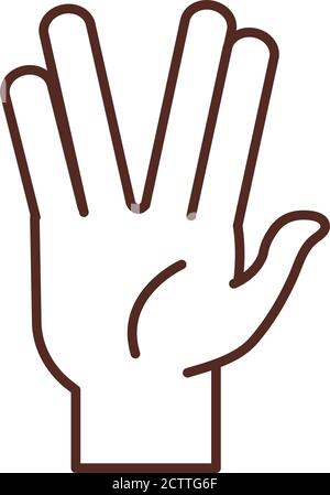 Vulcan salute hand gesture vector illustration for First Contact Day on ...