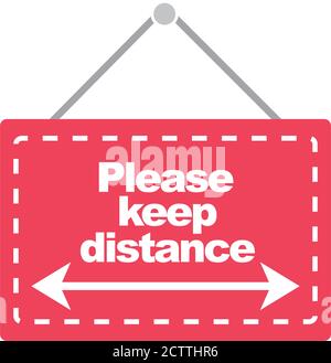 signboard keep distance prevention vector illustration silhouette icon ...