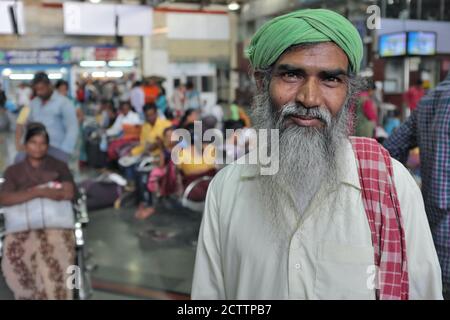 Indian man in train to Kolkata, India Stock Photo - Alamy